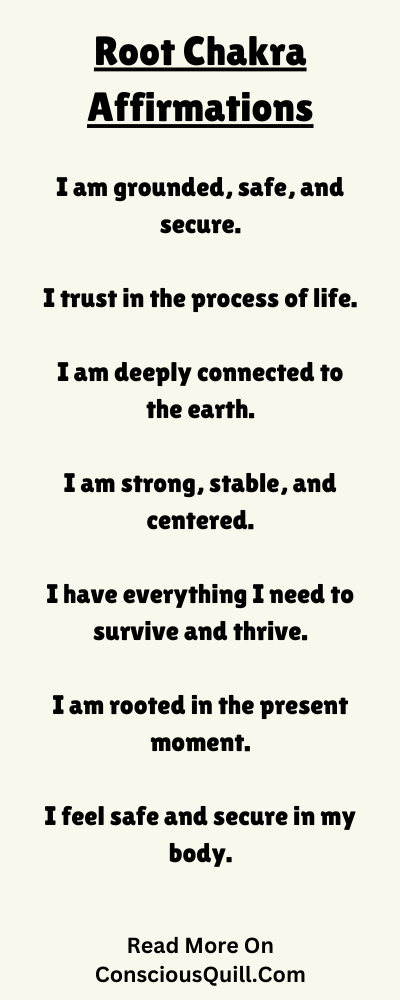160+ Root Chakra Affirmations - Grounding Yourself in Stability and ...
